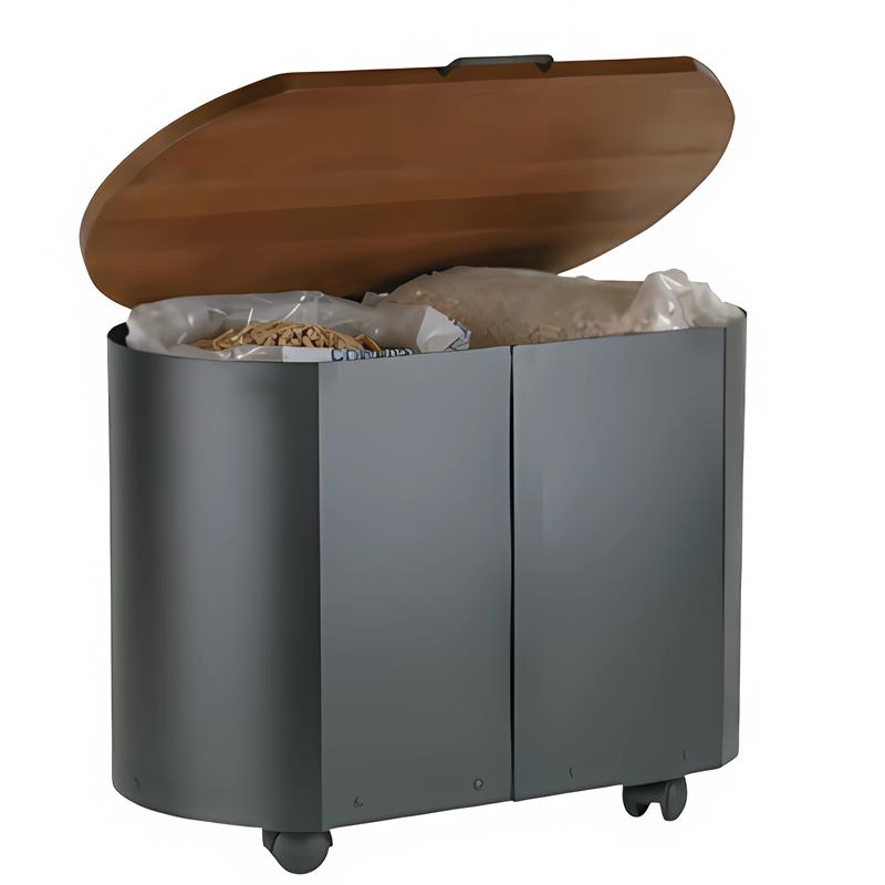 Pellets-Box Schwarz 40 kg, Großvolumiger Vorratsbehälter für Pelletöf