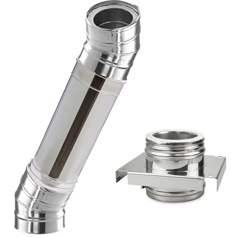 Dinak Edelstahlschornstein DW5 Seitlicher Versatz